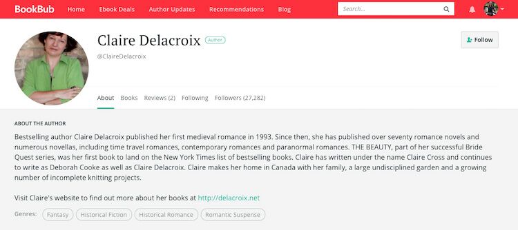 35 Fantastic BookBub Author Profile Examples