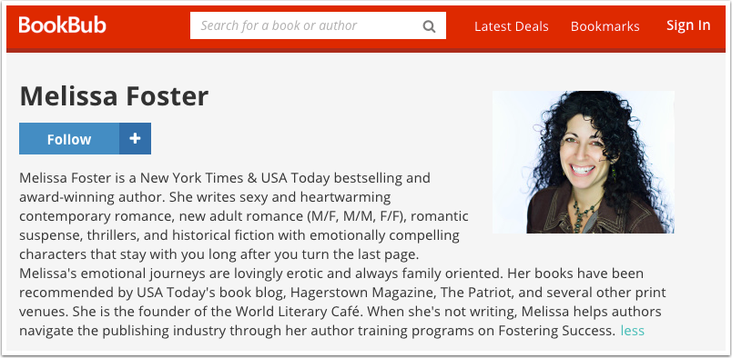 20 Fantastic BookBub Author Profile Examples