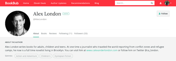 35 Fantastic BookBub Author Profile Examples